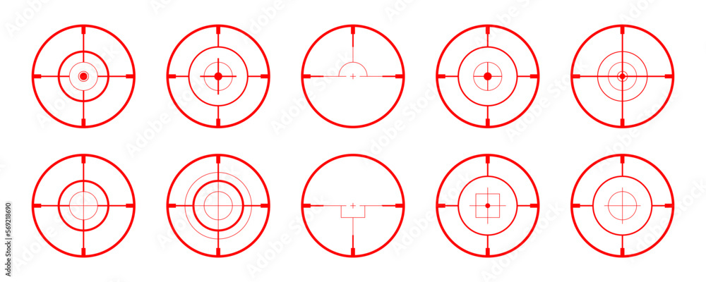 Crosshairs set vector illustration Stock Vector | Adobe Stock