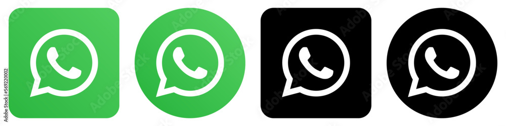 Vinnitsa, Ukraine - Fabruary 07, 2023: WhatsApp icon set. Vector ... Vinnitsa, Ukraine - Fabruary 07, 2023: WhatsApp icon set. Vector ...