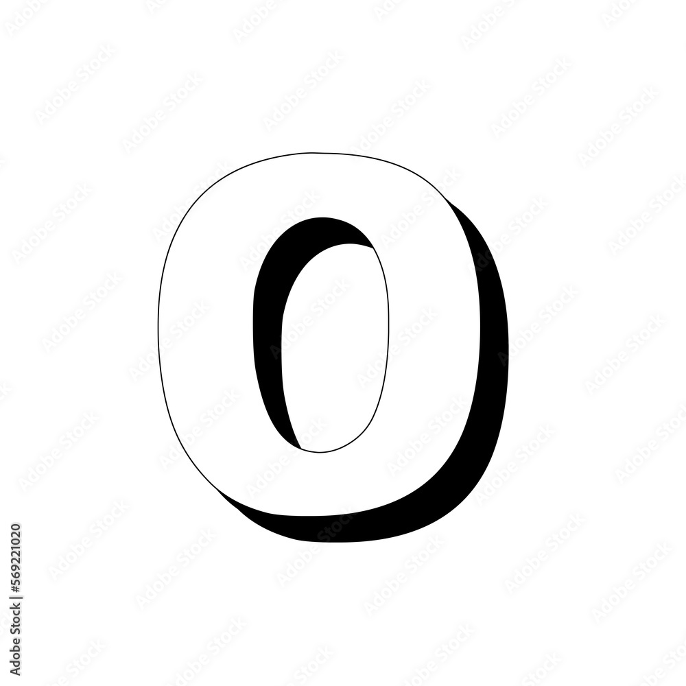 Hand drawn doodle uppercase letter O. Capital letters modern design ...