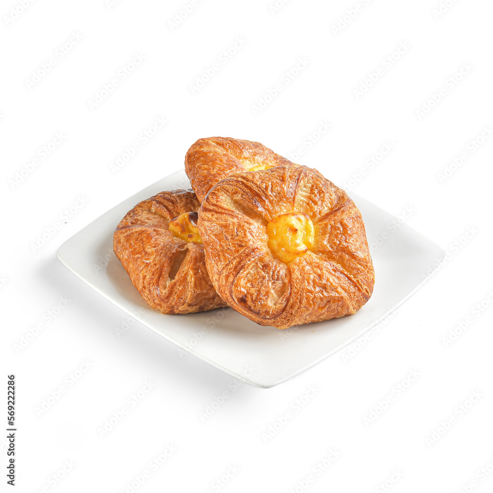 Peach danish pastries. A layered dessert made either of puff pastry or ...