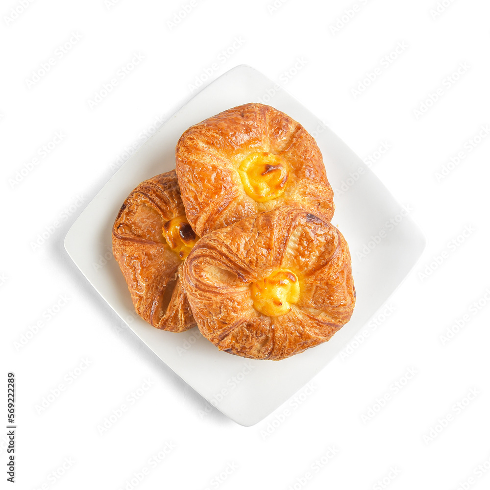 Peach danish pastries. A layered dessert made either of puff pastry or ...