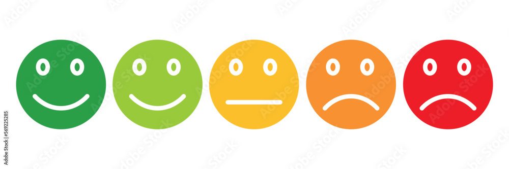 Feedback vector sign design. Isolated happy, angry face vector set ...