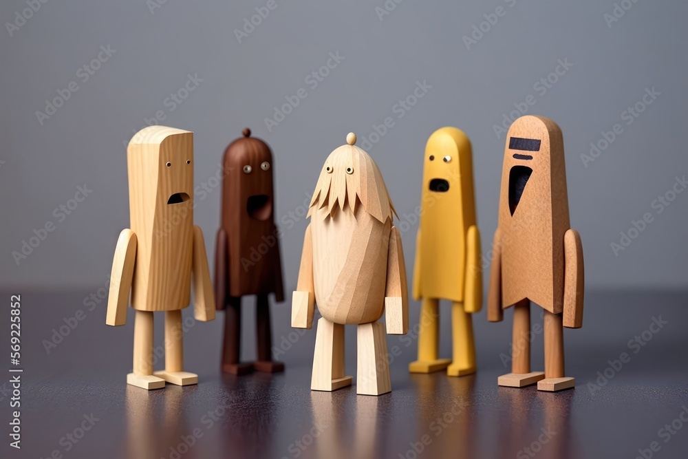 Wooden figures - concept, metaphore, symbol and object for society ...