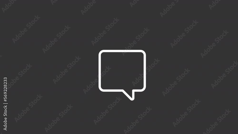 Animated greeting white line icon. Saying hello in messenger. Loop HD ...