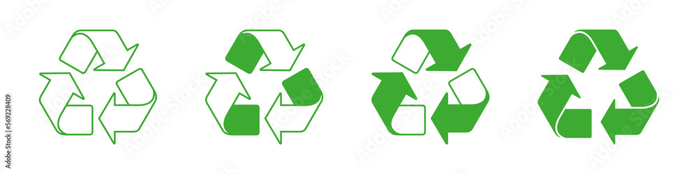Mobius icons set. Recycling symbols. Vector illustration Stock Vector ...