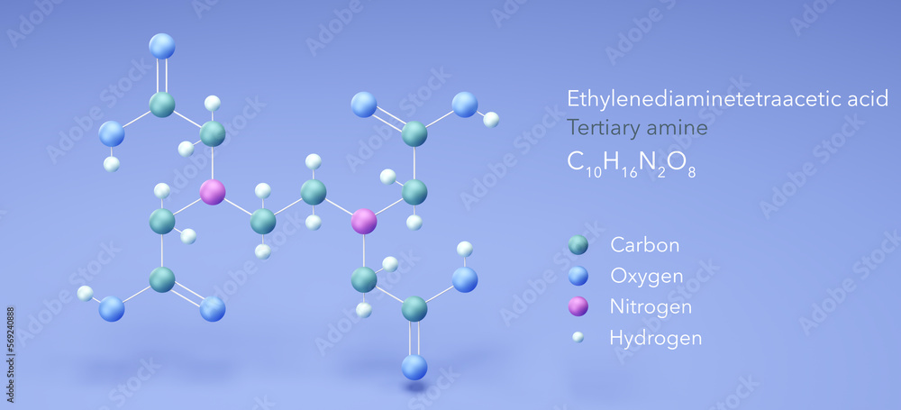 ethylenediaminetetraacetic acid molecule, molecular structures, edta ...