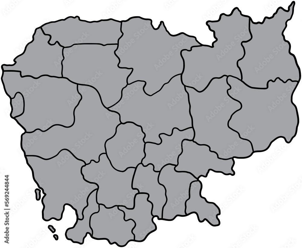 doodle freehand drawing of cambodia map. Stock Illustration | Adobe Stock