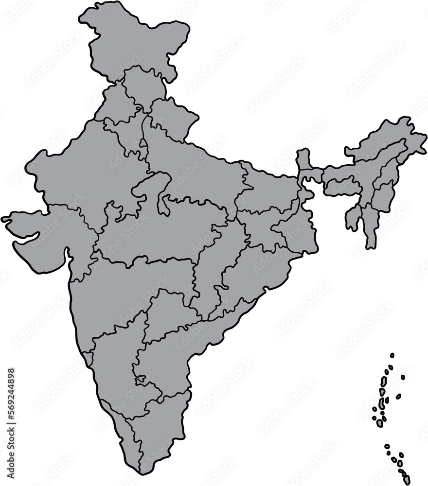 doodle freehand drawing of india map. Stock Illustration | Adobe Stock