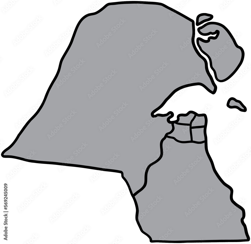 doodle freehand drawing of kuwait map. Stock 일러스트레이션 | Adobe Stock