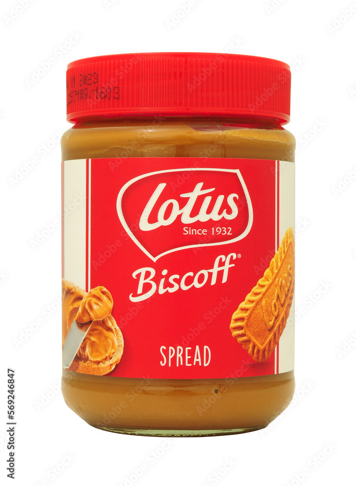 Lotus biscoff biscuit smooth spread in a 400g jar Stock Photo | Adobe Stock