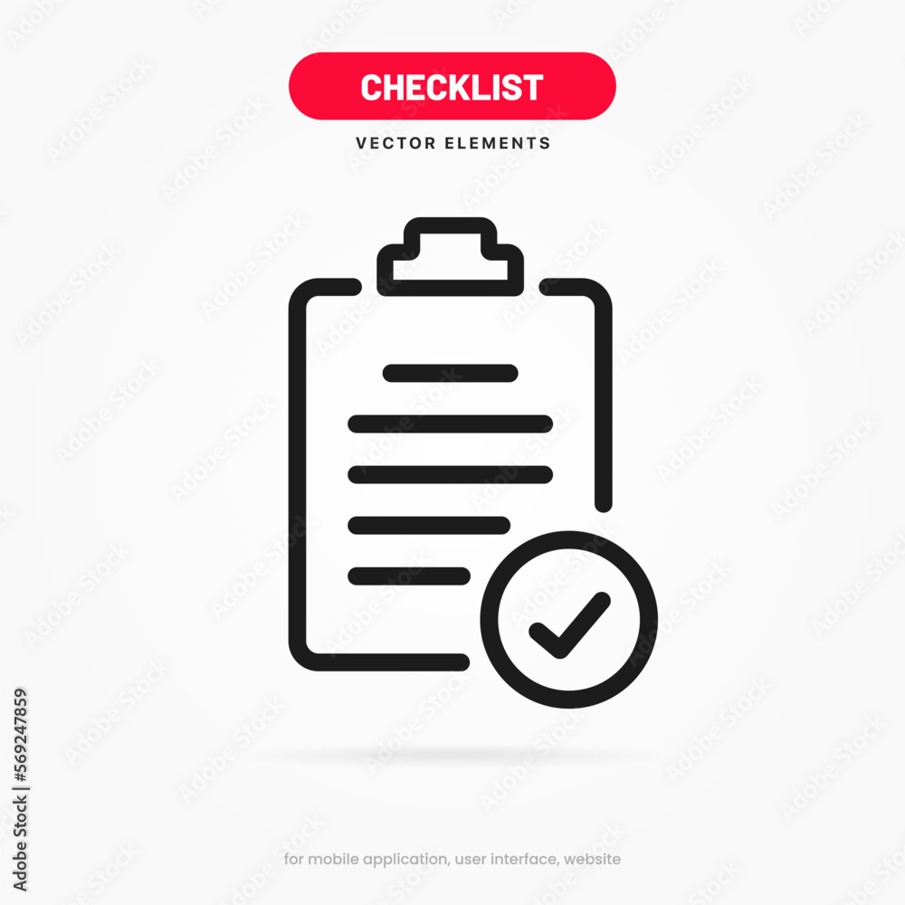 Tasks clipboard icon. Task done sign. Approved document icon. Project ...