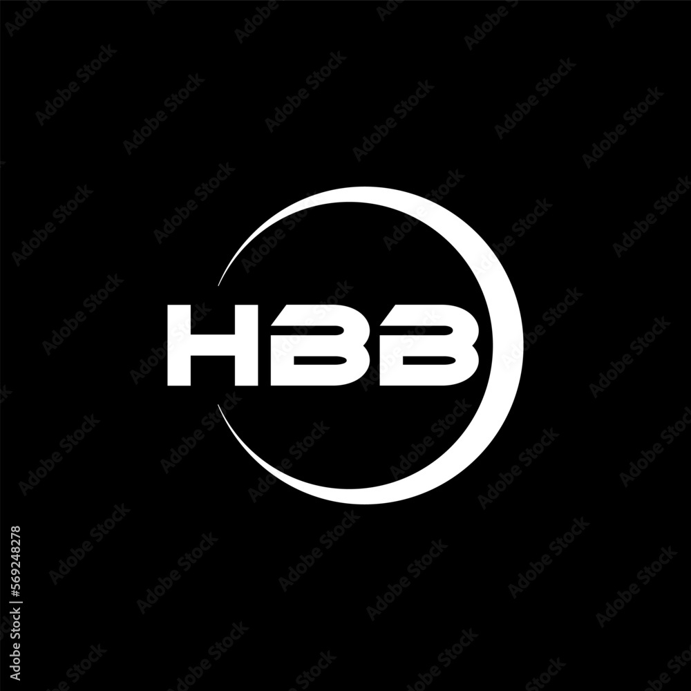 HBB letter logo design with black background in illustrator, cube logo ...