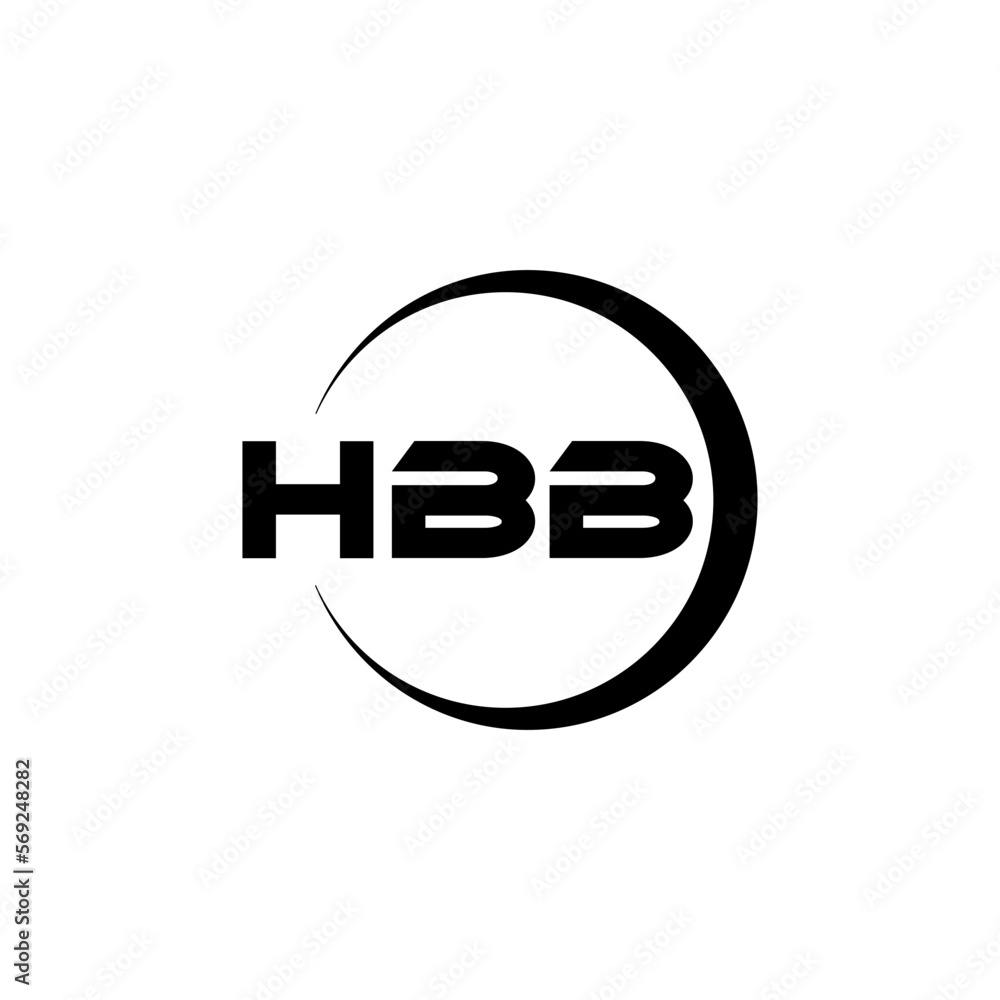 HBB letter logo design with white background in illustrator, cube logo ...
