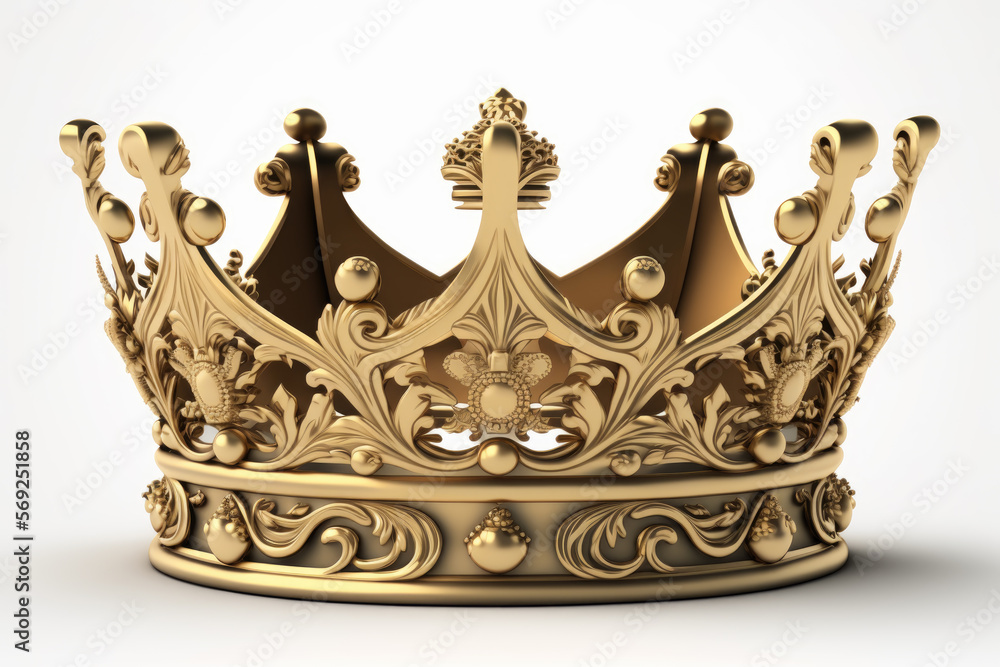 a gold crown isolated on a white background. Generative AI Stock ...