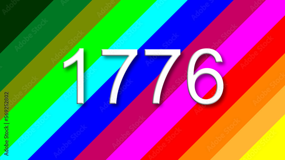 1776 colorful rainbow background year number Stock Illustration | Adobe ...