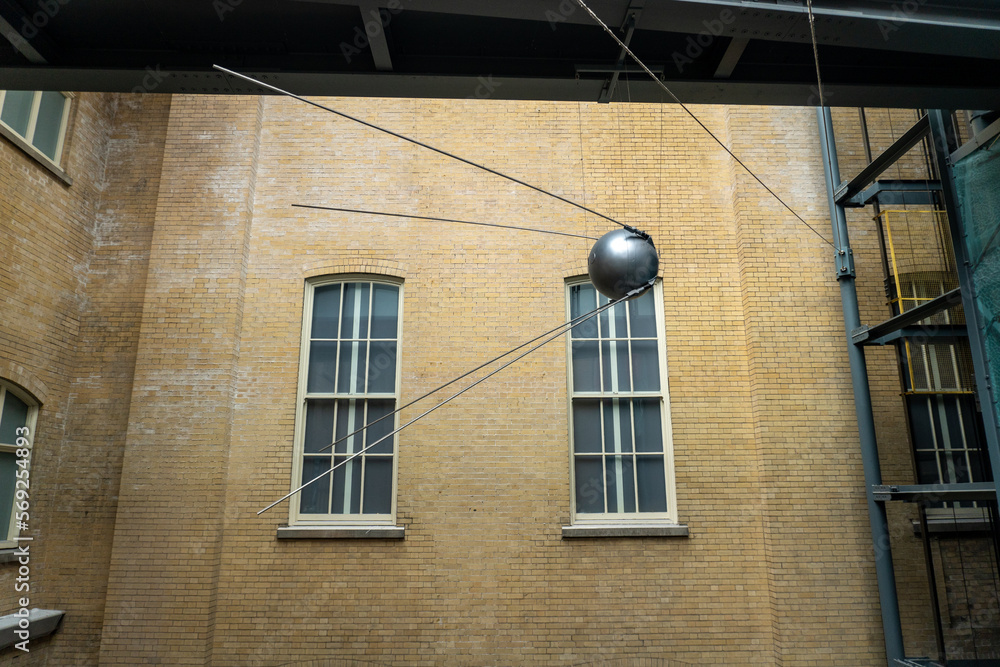 Replica of Sputnik 1 on display at Liverpool World Museum. Sputnik 1 ...