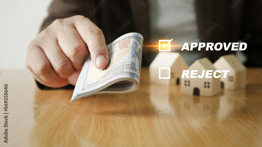 Businessman writing or making valid marks for approval documents and ...