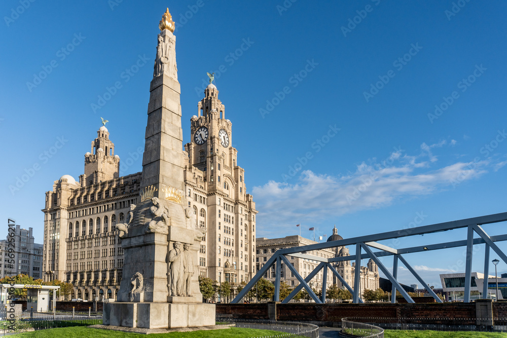 Liverpool, UK: The Memorial to Heroes of the Marine Engine Room granite ...