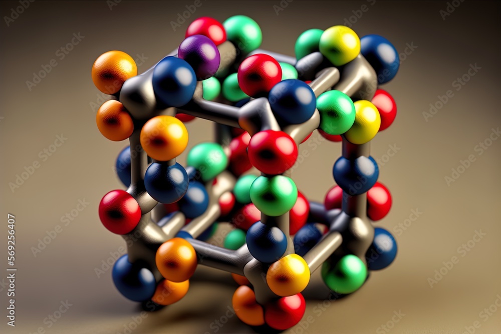 detailed representation of a molecule, shown at various distances and ...