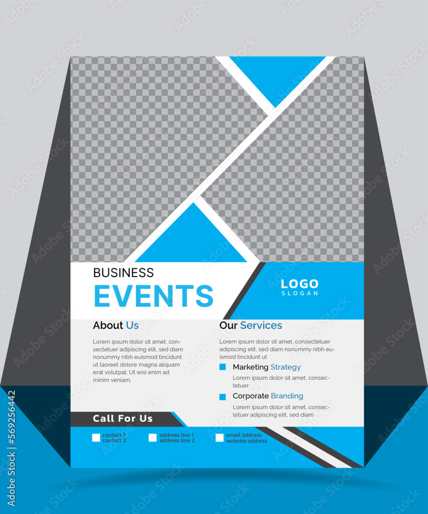 corporate flyer design template unique poster and proposal blue color ...