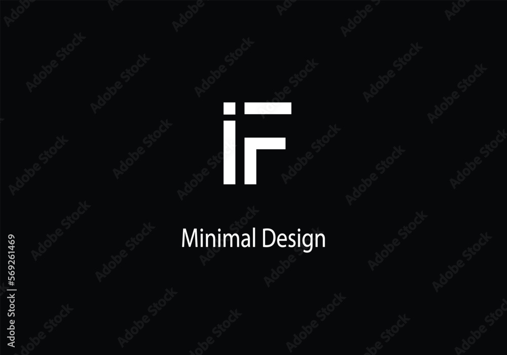 Alphabet IF monogram logo design. Alphabet IF. IF vector logo. Modran ...