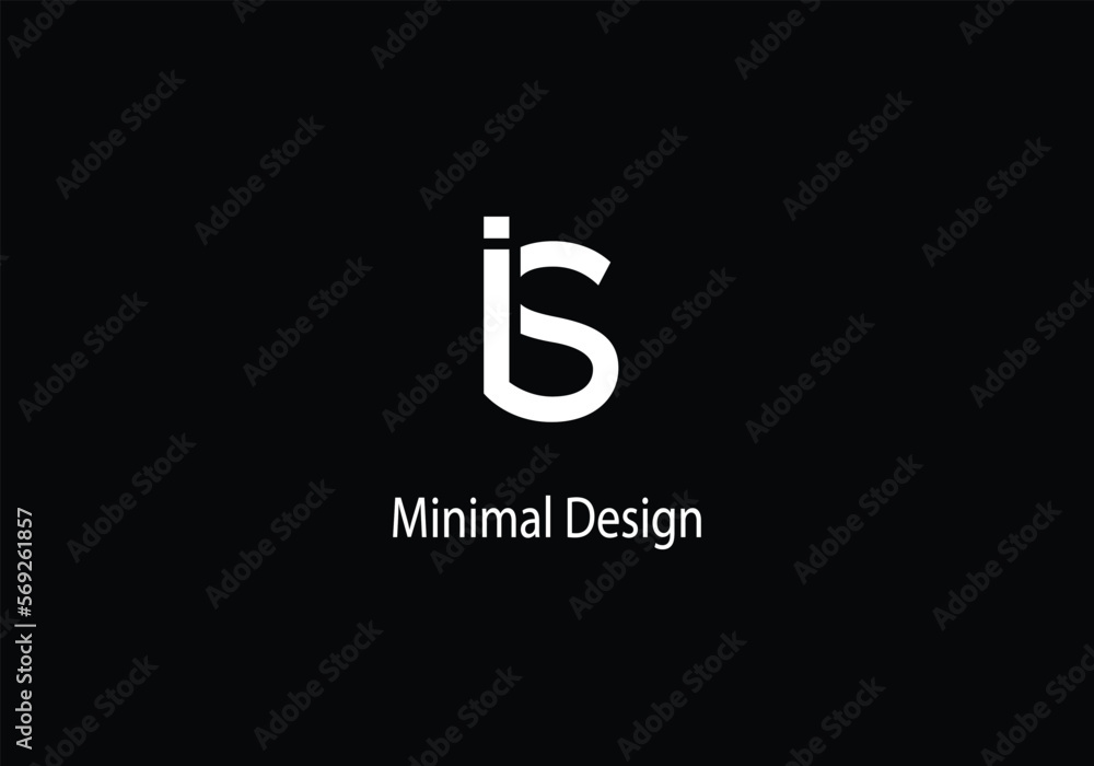 Vetor do Stock: Alphabet IS monogram logo design. Alphabet IS. IS ...