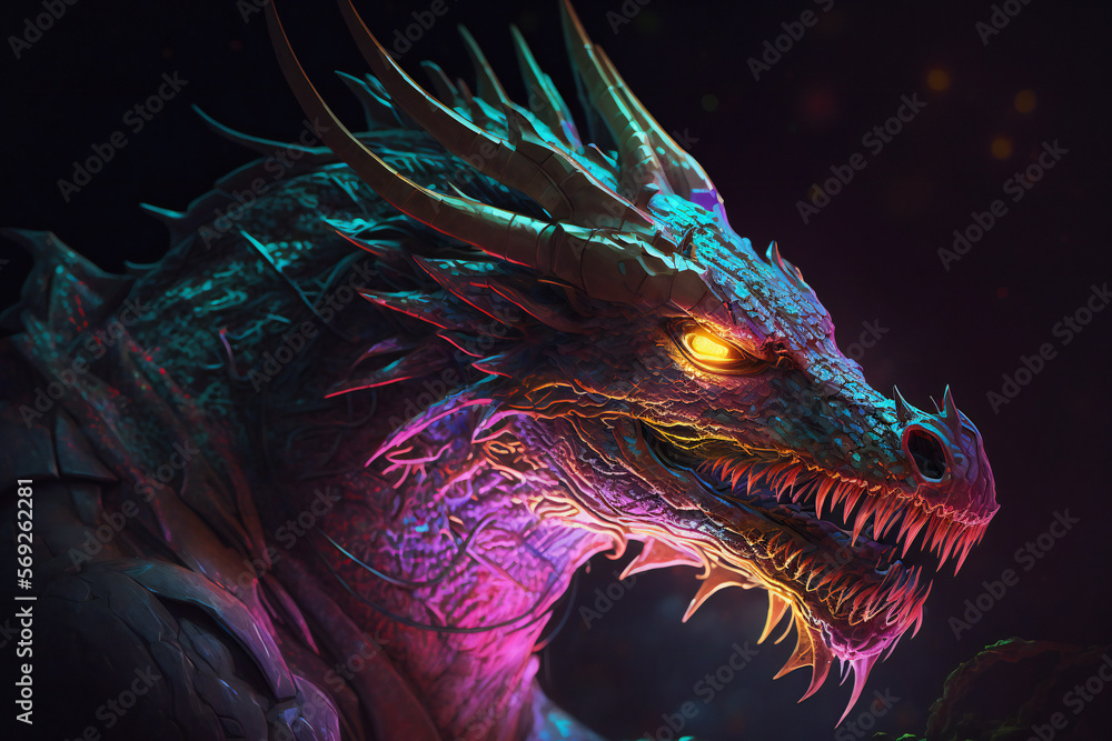 Dragon - Mythology creature - fantasy illustration - wyvern ...