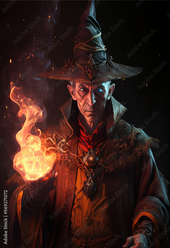 D&D High Elf character portrait for fantasy roleplay, rpg games etc ...