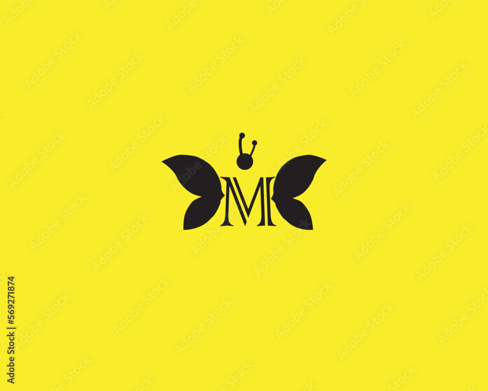 Butterfly M logo Stock Vector | Adobe Stock