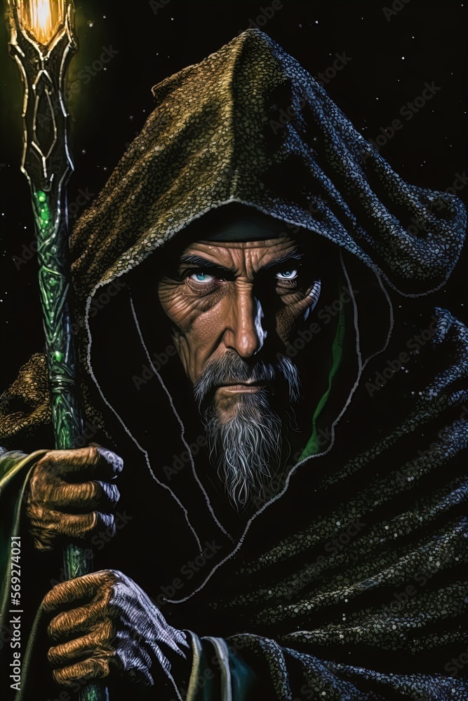 An ancient powerful necromancer. Great for fantasy, TTRPG games, cards ...