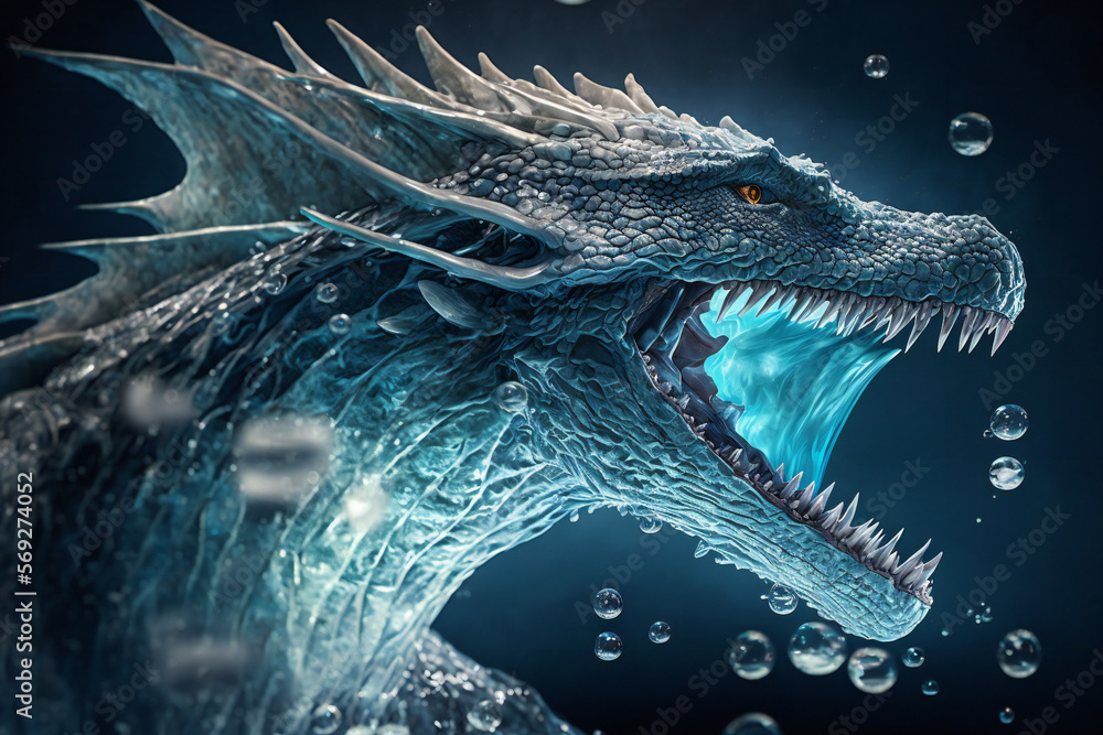 Ice Dragon - Mythology creature - fantasy illustration - wyvern ...