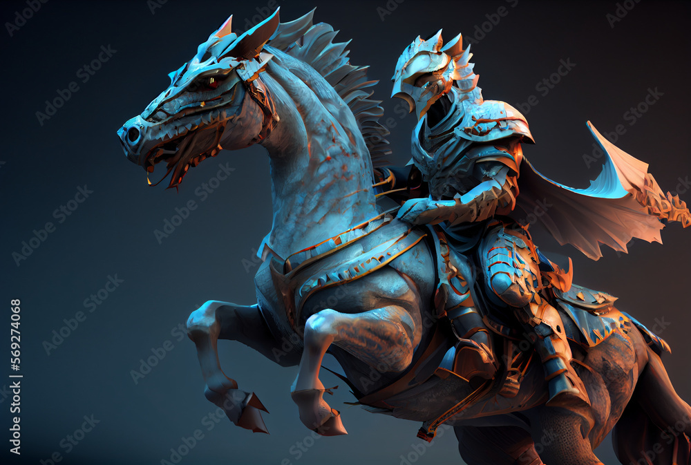 3d render, dragon rider, fantasy, epic, flying, mythical creature ...