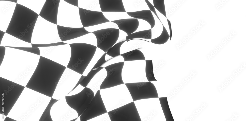 Image of motor racing black and white checkered finish flag waving ...