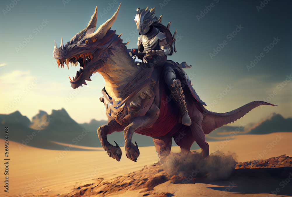 3d render, dragon rider, fantasy, epic, flying, mythical creature ...