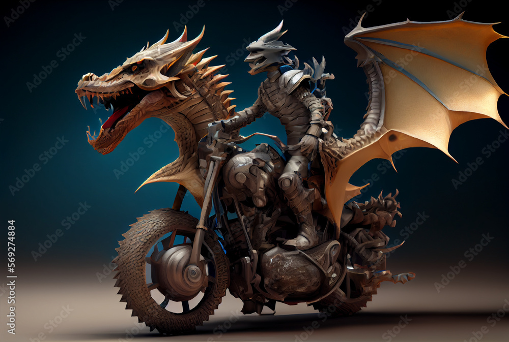 3d render, dragon rider, fantasy, epic, flying, mythical creature ...