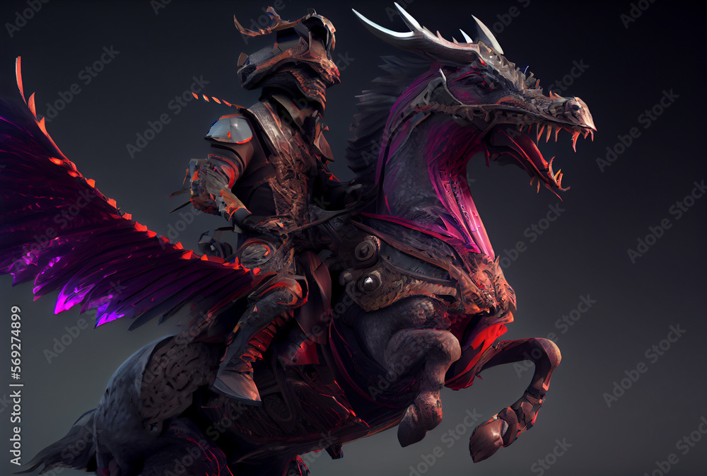 3d render, dragon rider, fantasy, epic, flying, mythical creature ...