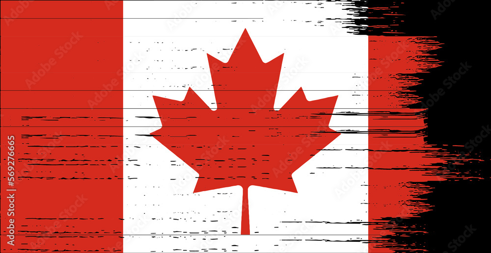 Canada flag with brush paint textured isolated on png or transparent ...