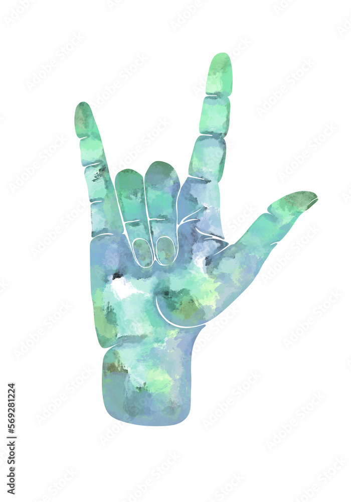 International gesture of love. I LOVE YOU in sign language. The concept ...