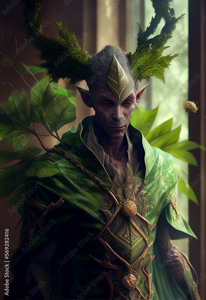 D&D elf character portrait for fantasy RPG, roleplaying games etc, post ...