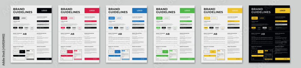 DIN A3 Brand Guideline Template Design, Brand Guideline Layout Set ...