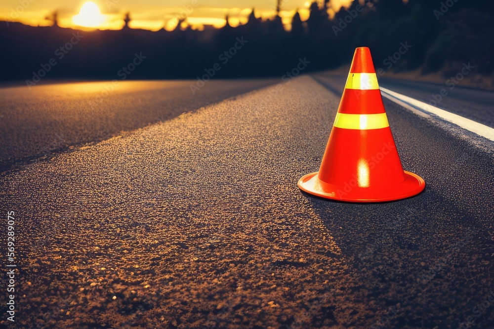 High-Resolution Image of a Bright Orange Road Cone, Ideal for Highway ...