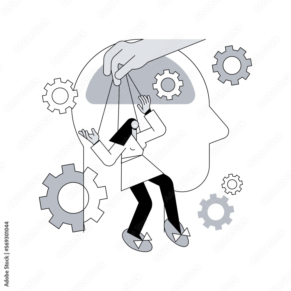 Psychological manipulation abstract concept vector illustration. Mental ...