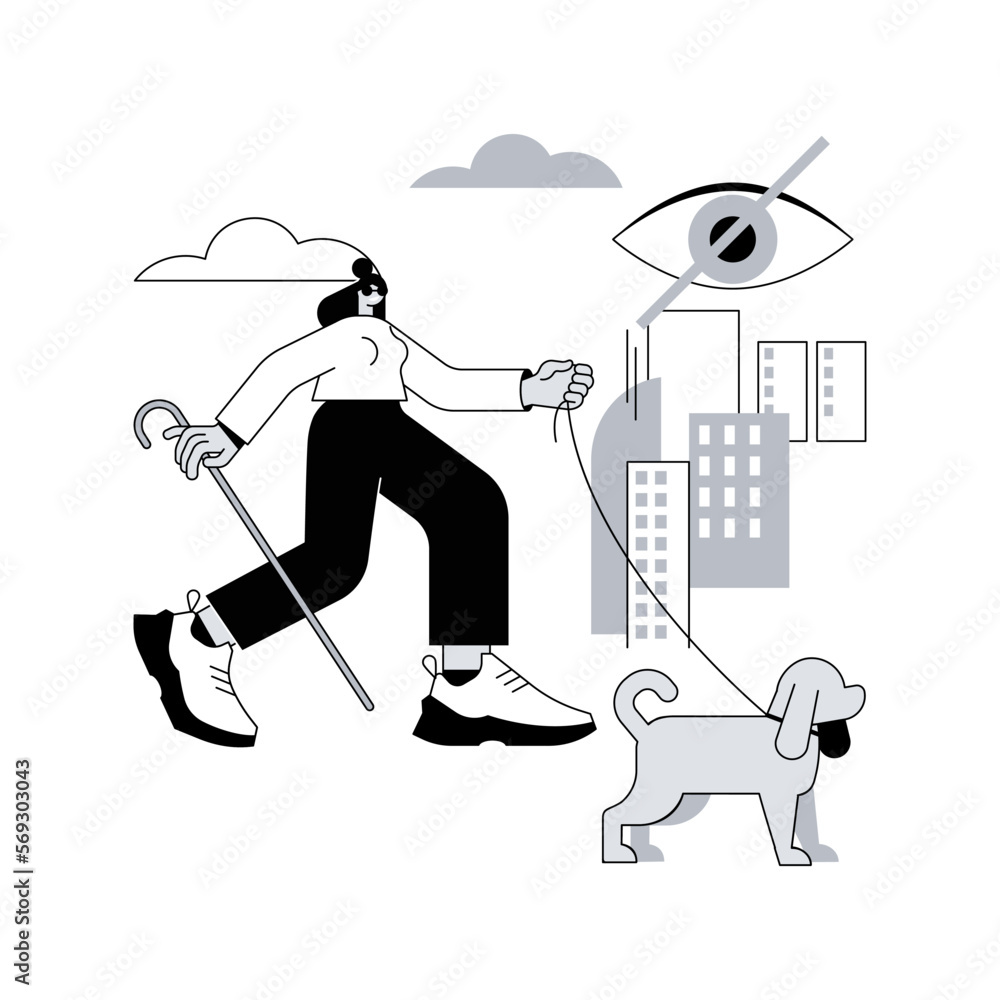 Blindness and vision loss abstract concept vector illustration. Vision ...
