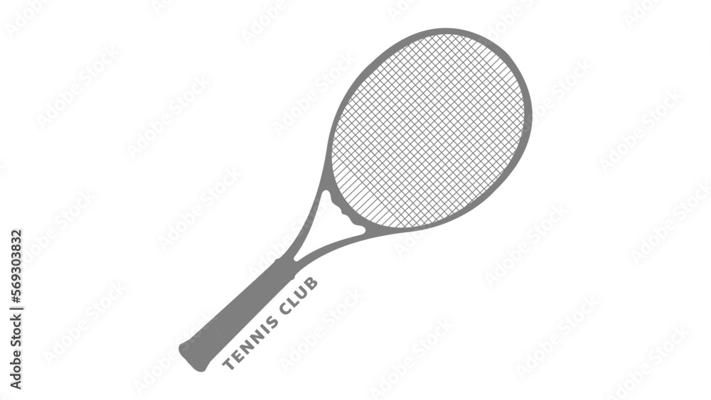 Tennis club logo with racket and ball , Simple flat design style ...