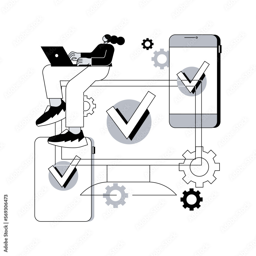Cross Platform Development Abstract Concept Vector Illustration Cross