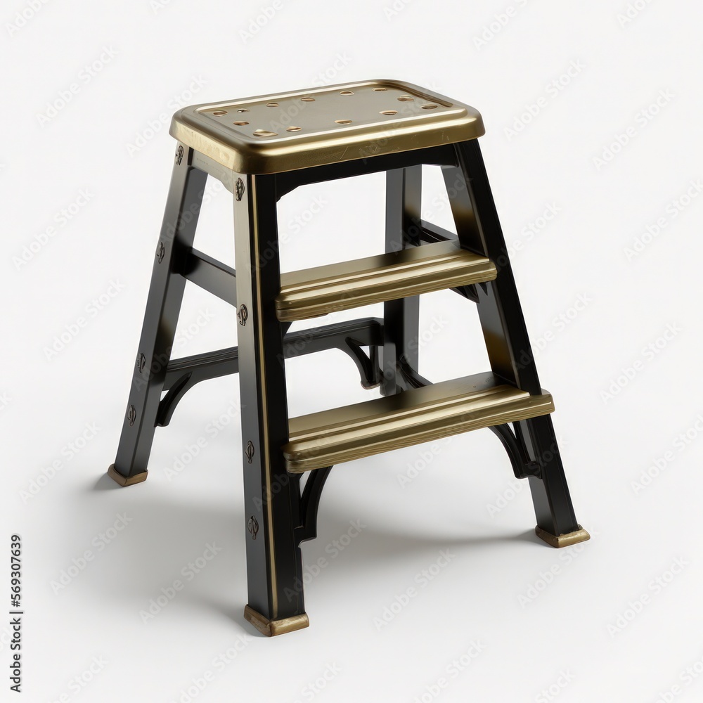 Detailed illustration of an assistive step stool ladder isolated on a ...