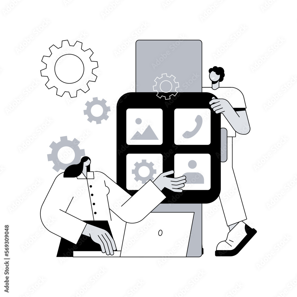 Smartwatches mobile apps development abstract concept vector ...
