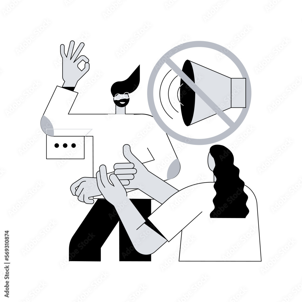 Sign language conversation abstract concept vector illustration ...