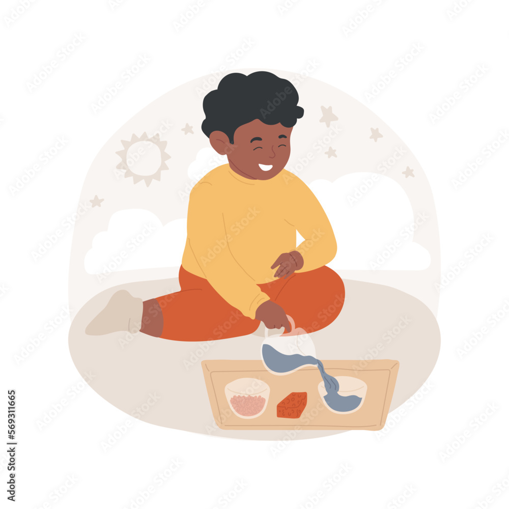 Dry and wet pouring isolated cartoon vector illustration. Practical ...