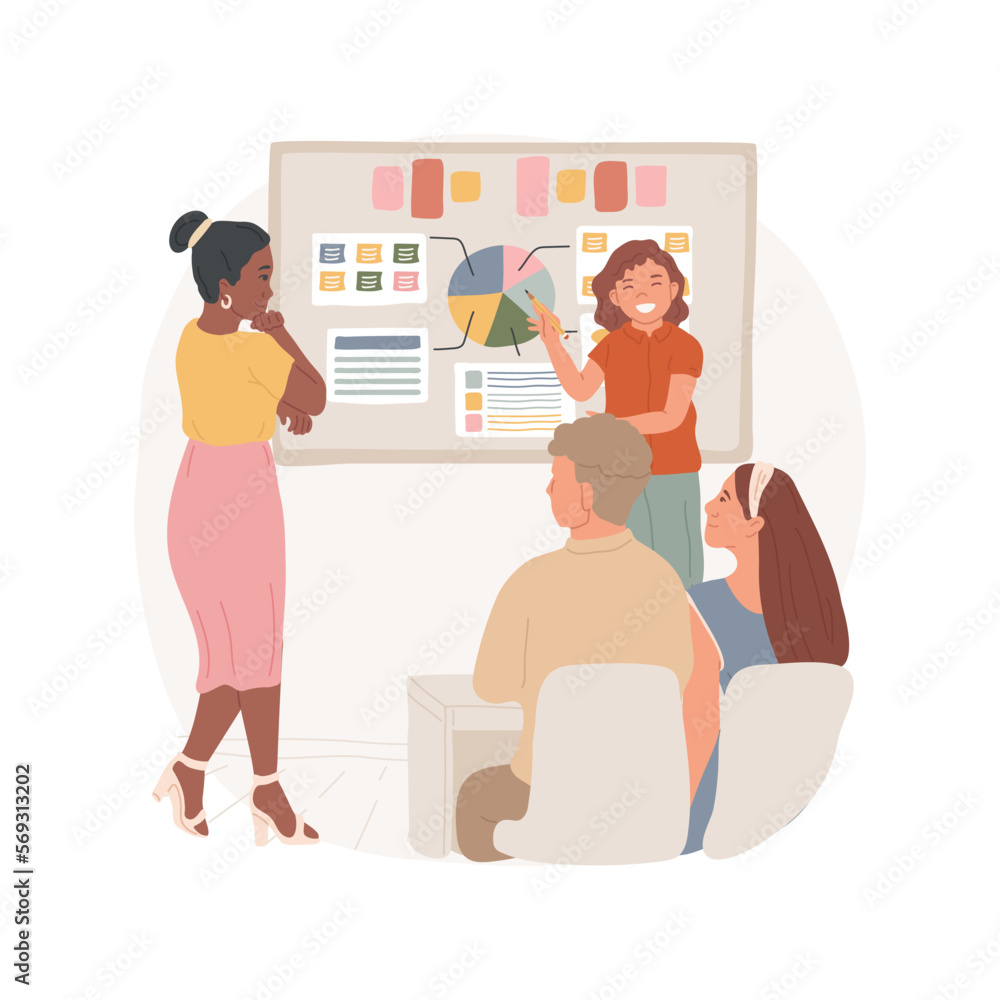 Portfolio presentation isolated cartoon vector illustration. Student ...